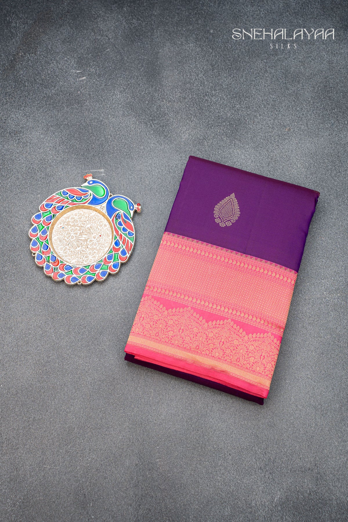 Violet Kancheevaram Silk Saree – Snehalayaa Silks