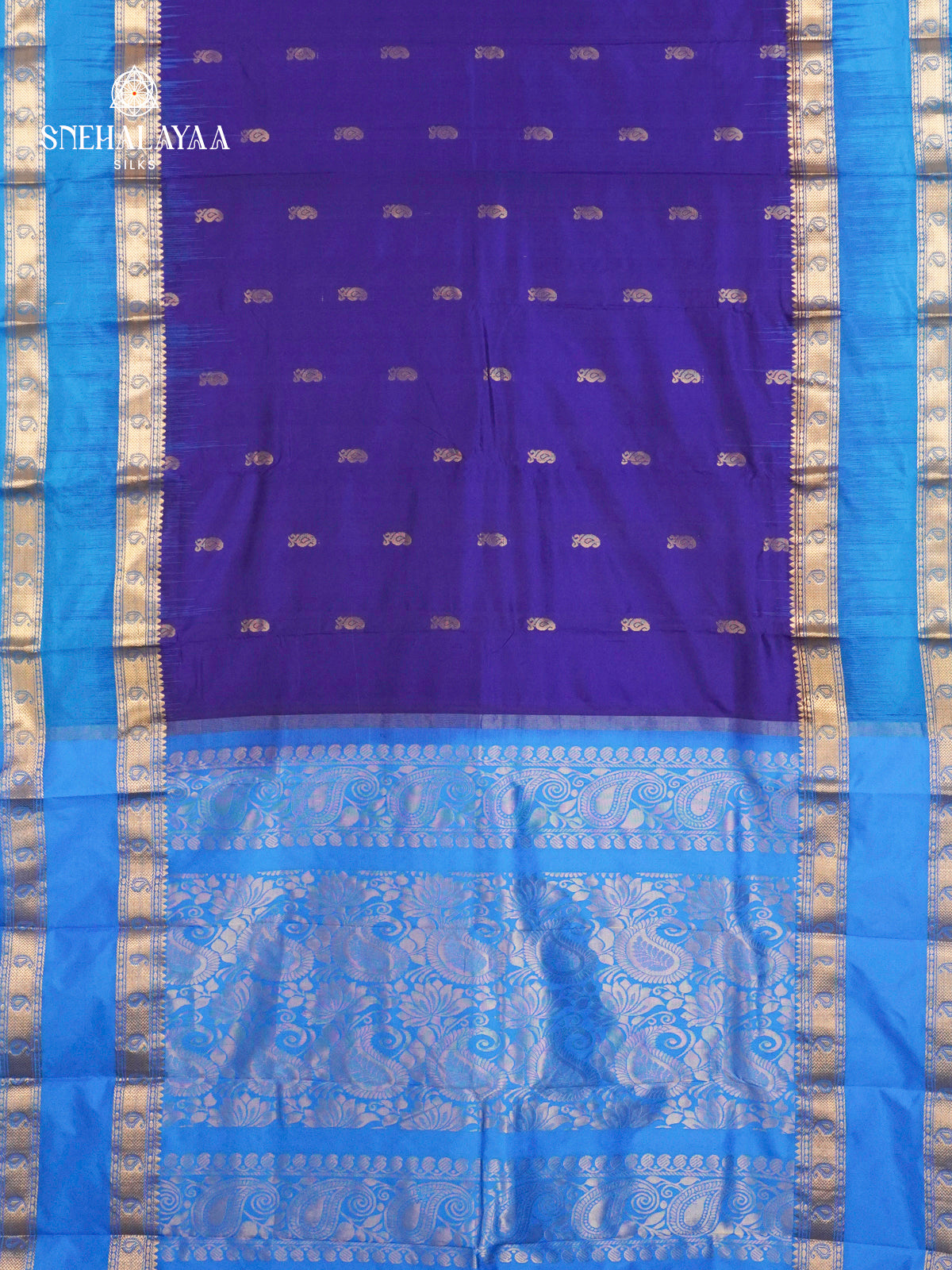 Royal Blue Kanjivaram Silk Saree – Snehalayaa Silks