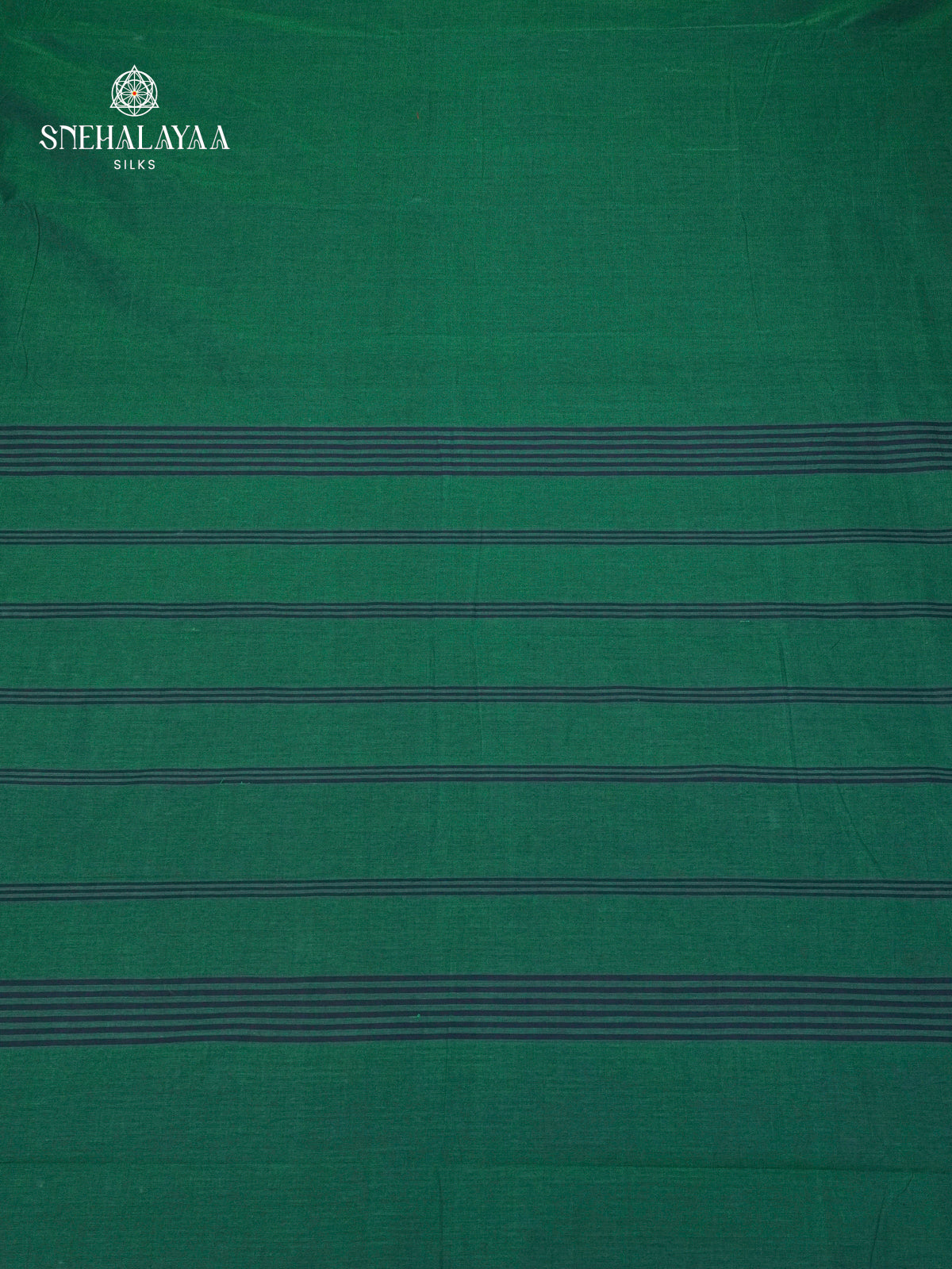 Bottle Green Kanchi Cotton Saree with Traditional Contrast Border ...