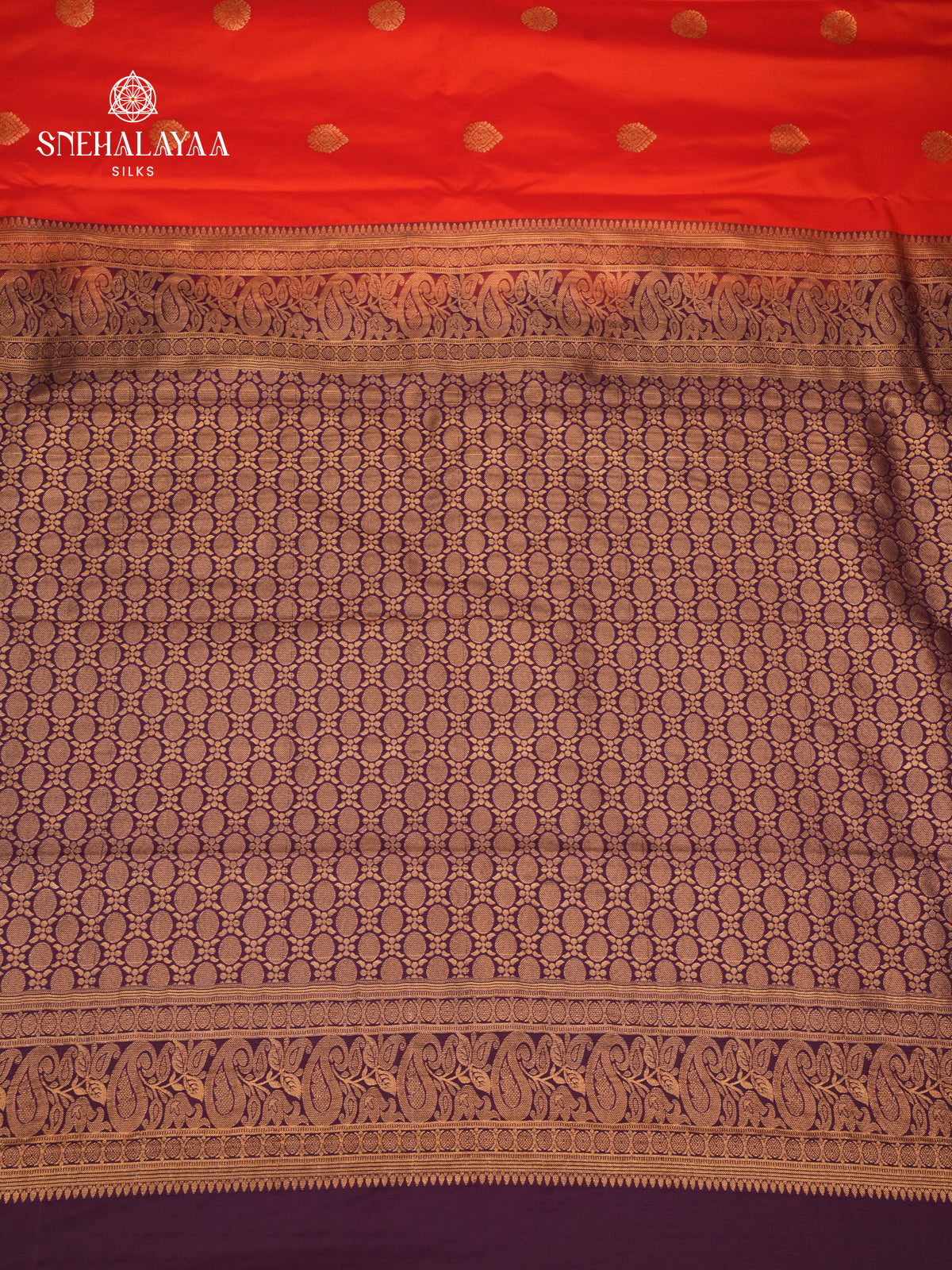 Rust Orange Gadwal Silk Saree – Snehalayaa Silks