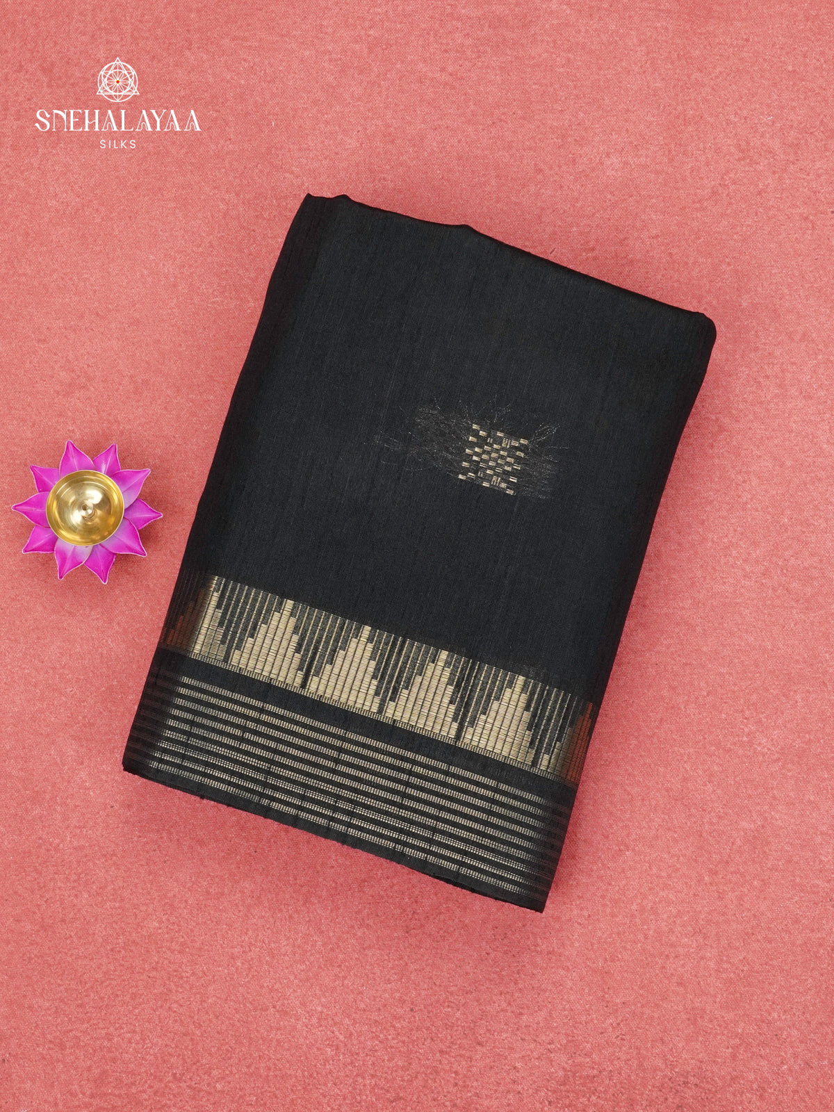 Black Bamboo Silk Saree – Snehalayaa Silks