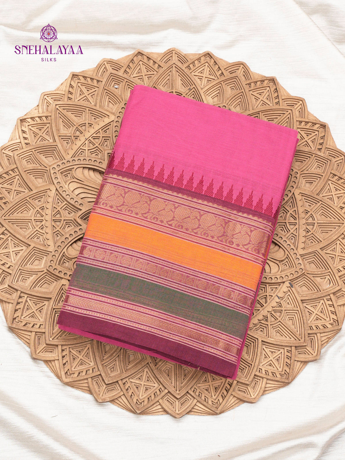 Dusty Rose Chettinad Cotton Saree – Snehalayaa Silks