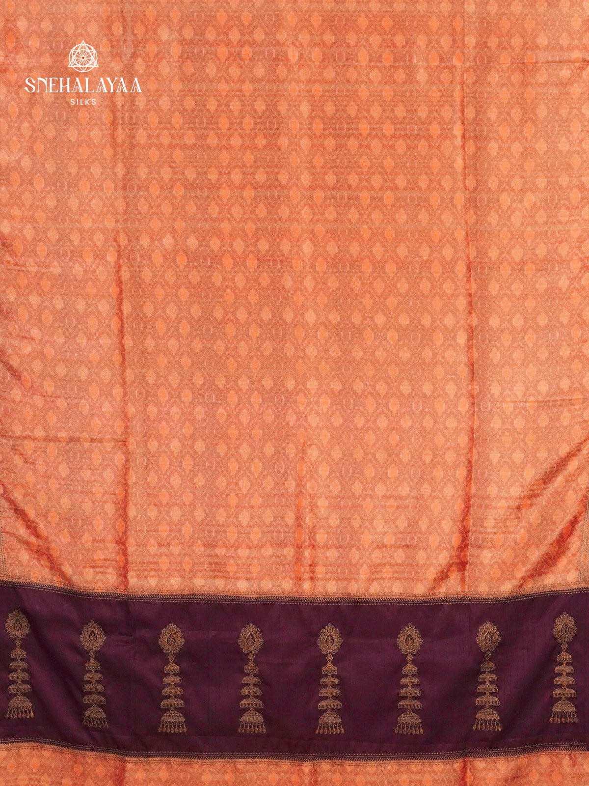 Peach Soft Tissaue Embroidery Saree – Snehalayaa Silks