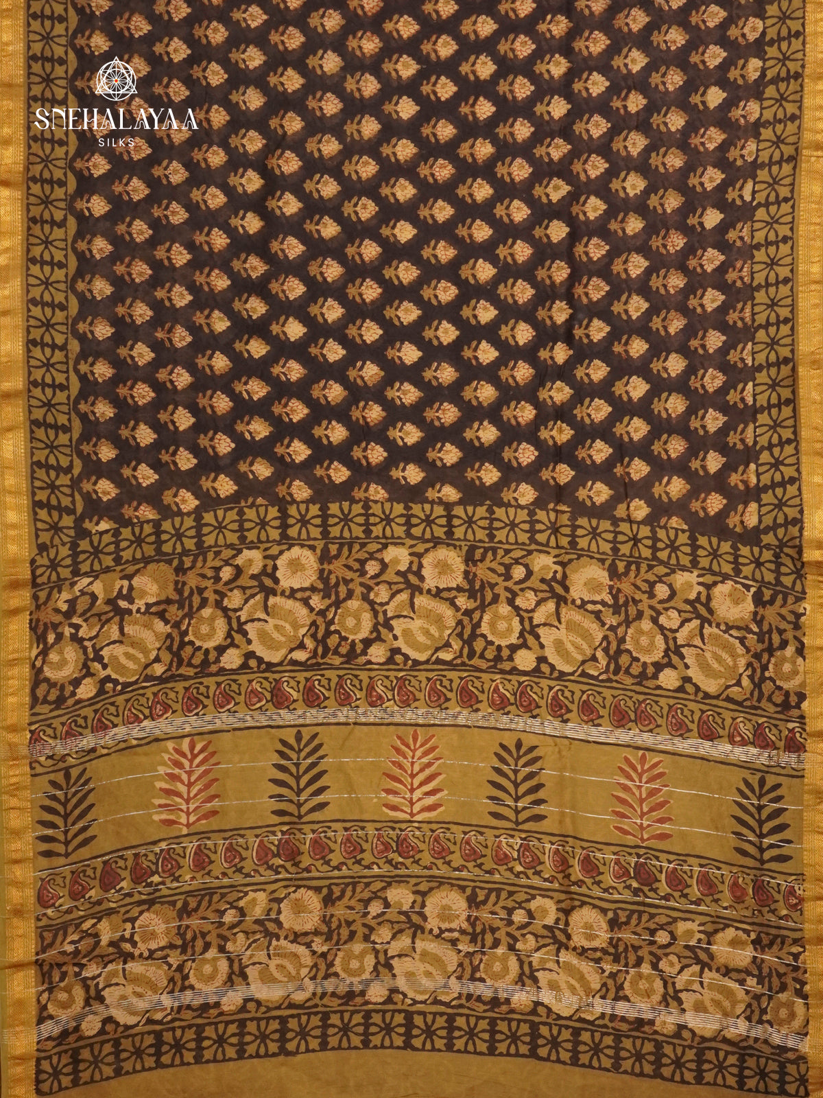 Black Chanderi Saree – Snehalayaa Silks