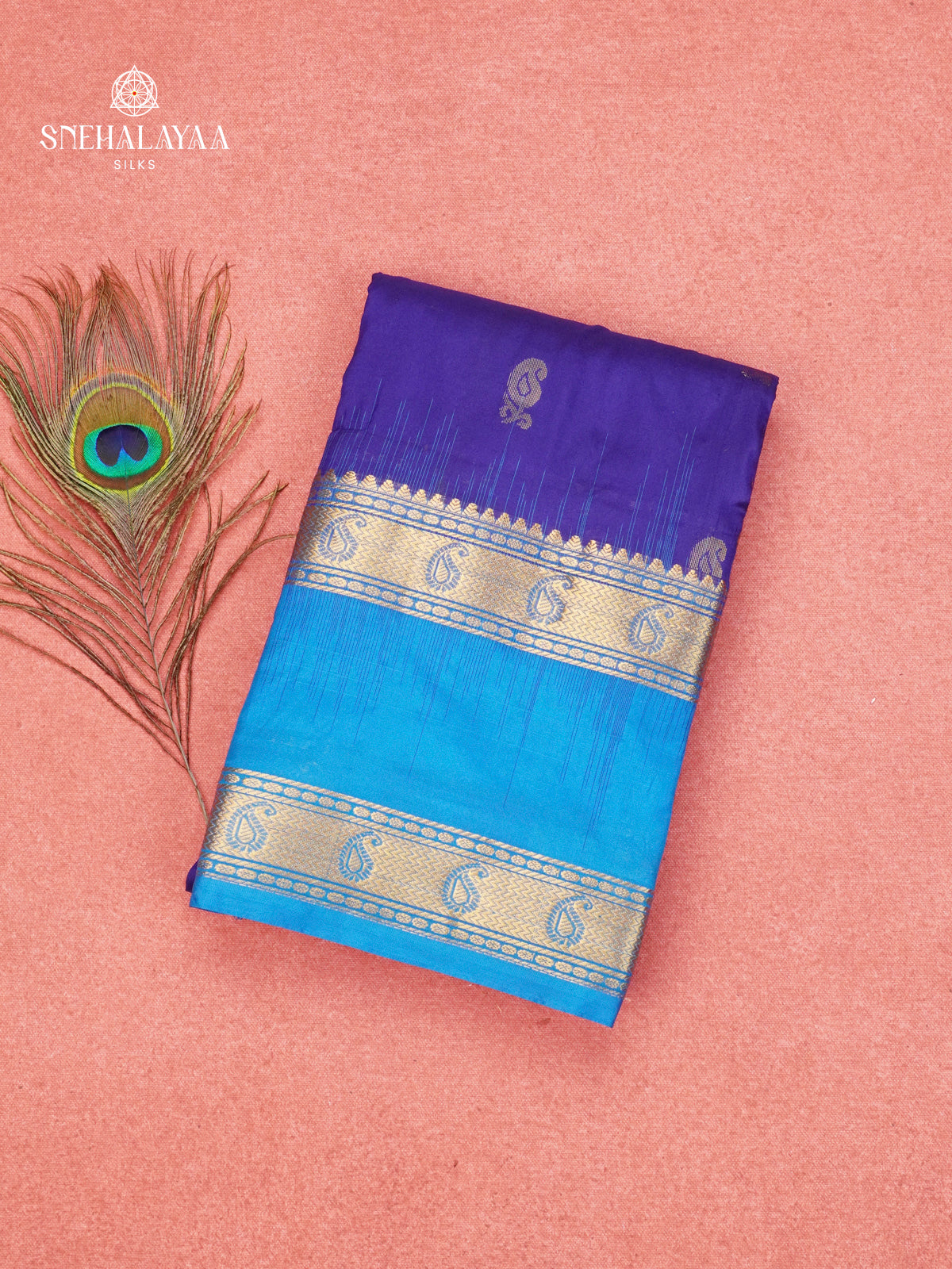 Royal Blue Kanjivaram Silk Saree – Snehalayaa Silks
