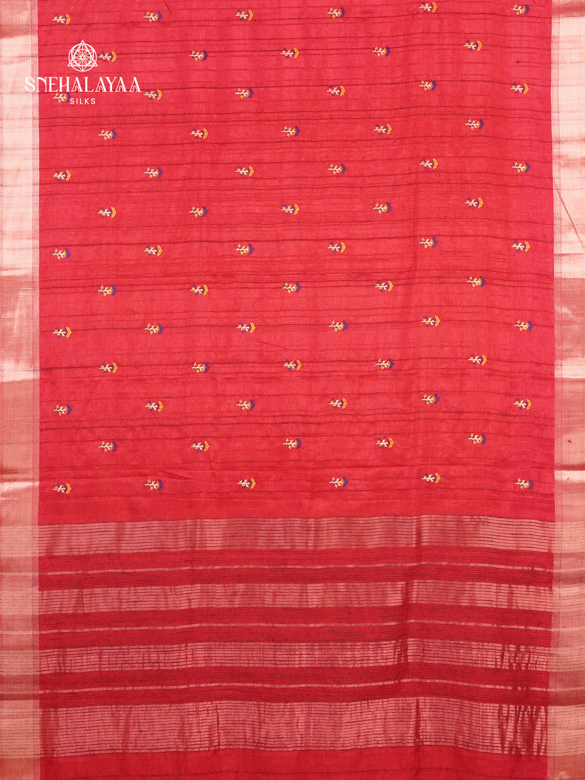 Red Soft Tissue Embroidery Saree – Snehalayaa Silks